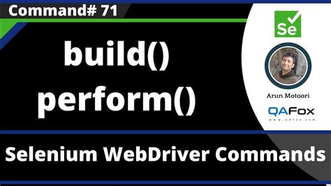 build and perform commands selenium webdriver youtube