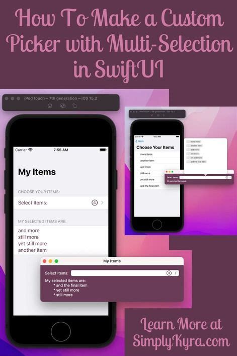 how to make a custom picker with multi selection in swiftui ios
