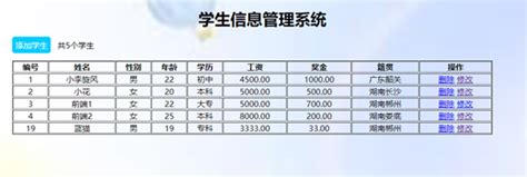 php mysql 实现数据库增删改查，学生信息管理系统 ٩ ⁎ ́ი ̀⁎ ۶ 的博客 csdn博客 php学生信息查询系统