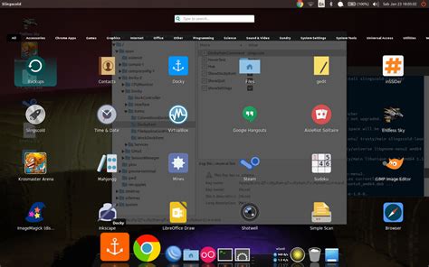 memasang launcer slingscold sebagai start menu pada docky di linux