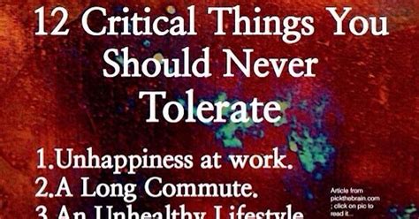 12 Critical Things You Should Never Tolerate Pictures Photos And