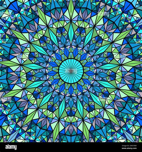 Dynamic Polygonal Round Pattern Mosaic Mandala Background Hypnotic