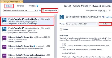 asp core with wordpress peachpie documentation