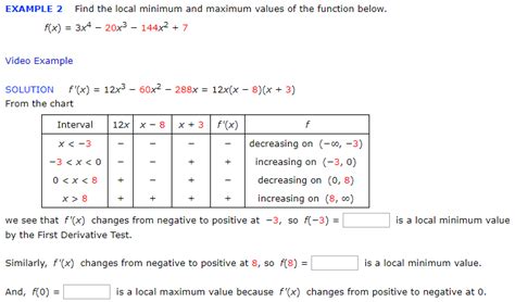 get answer find the local minimum and maximum values of the