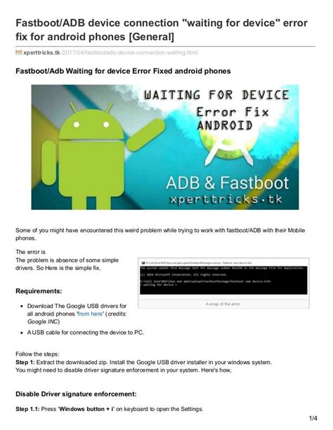 fastboot adb device connection waiting for device error fix for andro…