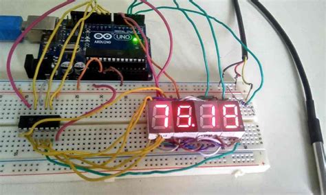 ds18b20 based thermometer using arduino and 4 digits 7