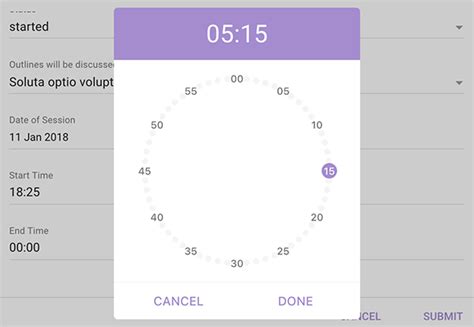 a simple clock picker component for vue2