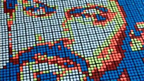 this artist makes portraits out of rubik s cubes