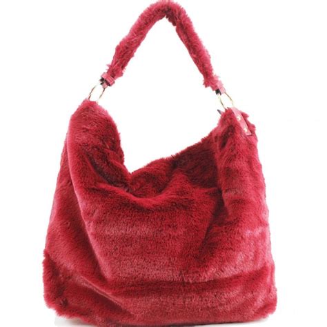 Ladies Xj28 Faux Fur Tote Shoulder Grab Hand Bag Women Girls Winter