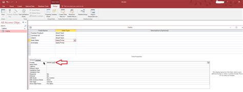 vba excel macro to create access database and update field properties