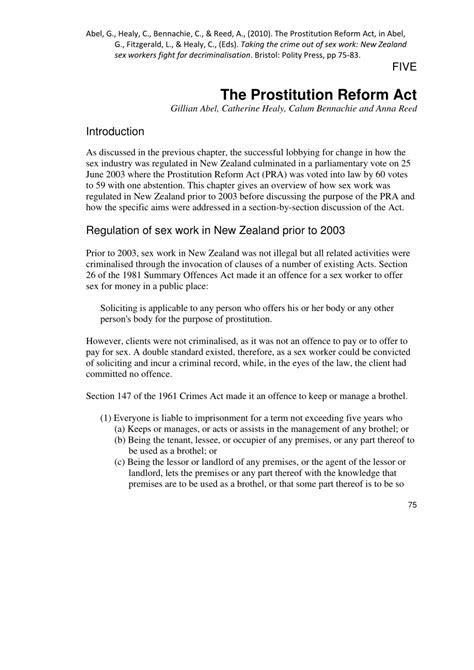 Pdf The Prostitution Reform Act
