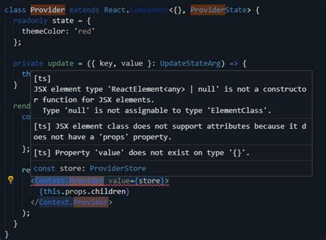 reactjs react context provider throw an error in the rendering method
