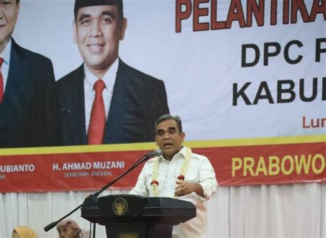 Muzani Tegaskan Capres Gerindra Tunggal Hanya Prabowo Subianto
