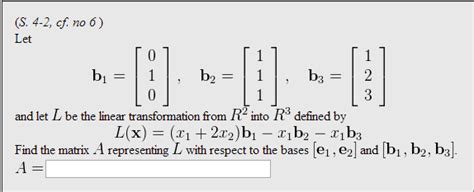 matrix representation linear transformation