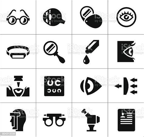 Ilustración De Conjunto De Iconos De Oftalmología Y Optometry Y Más