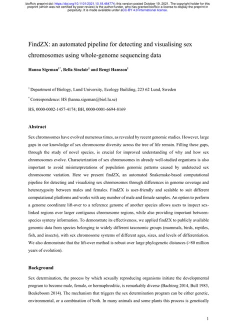 Pdf Findzx An Automated Pipeline For Detecting And Visualising Sex