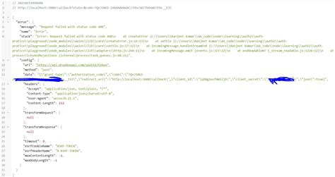 node js dropbox 400 error while trying to get token auth stack