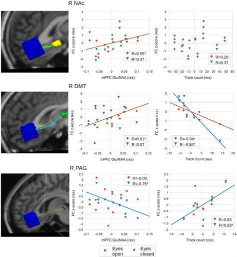Correlation Results Between Fc Glu And Dti Example Tracts Between The