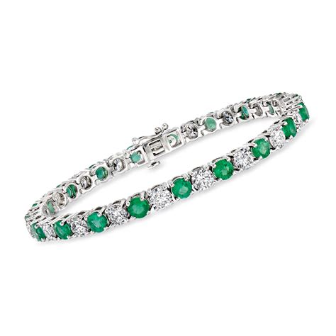 7 00 Ct T W Emerald And 7 00 Ct T W Lab Grown Diamond Tennis