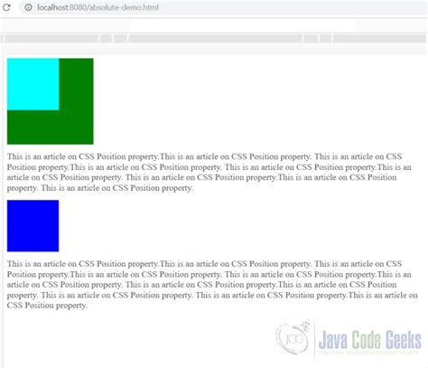 css position relative vs position absolute java code geeks 2021