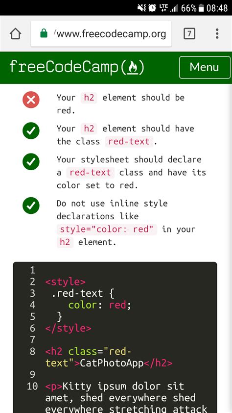 use a css class to style an element help the freecodecamp forum