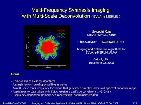 Pdf Multi Frequency Synthesis Imaging With Multi Scale Deconvolution