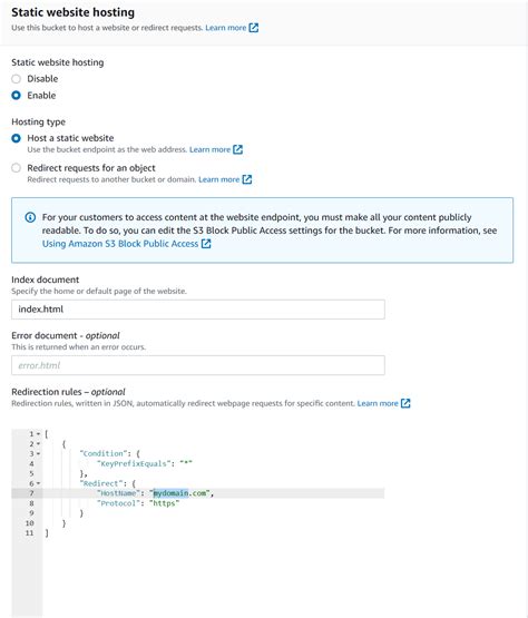 redirect one file in amazon s3 to external domain stack overflow