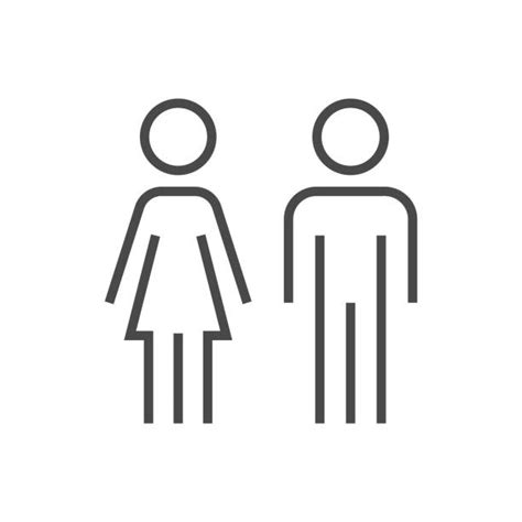 Male Female Men Women Toilet Restroom Sign Logo Black Silhouette