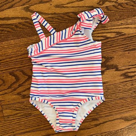 Janie And Jack Swim Nwt Janie Jack Striped Swimsuit With Bow Poshmark