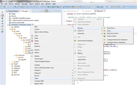 new eclipse project connected to git repository macgyver development