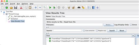 jmeter how to set send and receiving data in json file by websocket