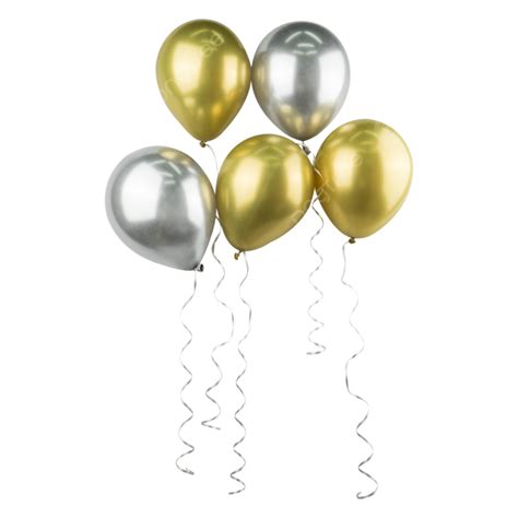 Bunch Of Golden Balloons Floating In The Air Suspension Float