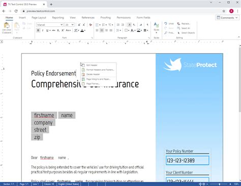 tx text control server for asp