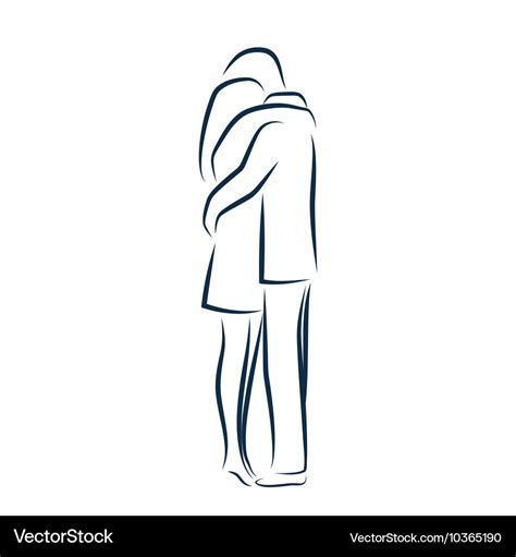 Man And Woman Hugging Each Other Royalty Free Vector Image