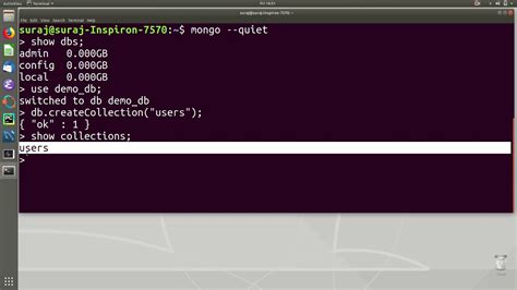 mongodb tutorial 2 create and delete collections youtube