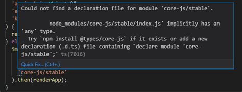 javascript types core js for a dynamic import of the