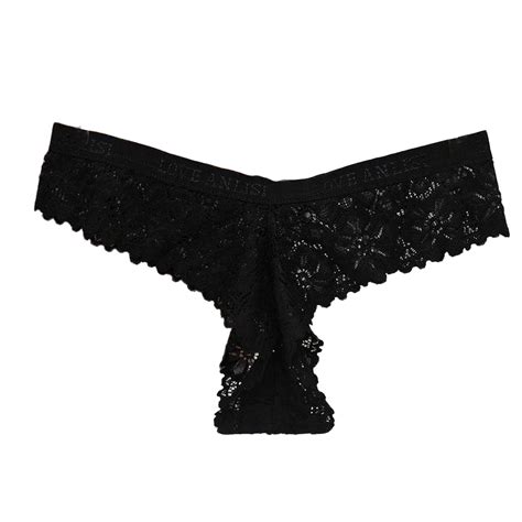 Women Stretch G String Panty Lace Trim 5 Colors Comfy Underwear Cotton