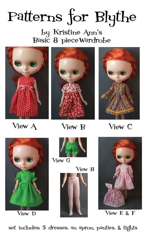 Basic Wardrobe Pattern For Blythe Dolls 8 00 Via Etsy Bratz Doll