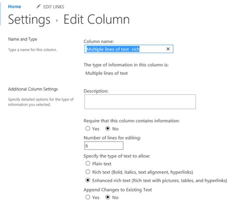 using sharepoint rich text multiple line columns with visio services