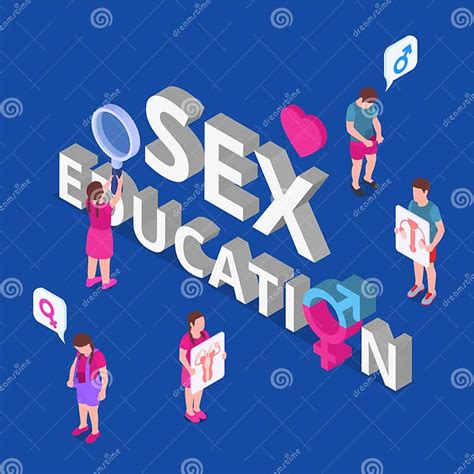 Sex Education Isometric Concept Stock Vector Illustration Of