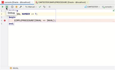 debug oracle pl sql code phpstorm