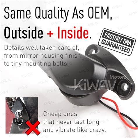 Kiwav Oem Replacement Mirrors Black For Kawasaki Zx1000jef 15 X Pair