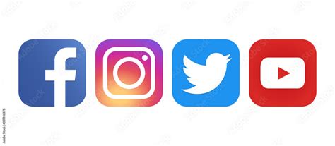 Facebook Instagram Twitter Youtube Collection Of Popular Social