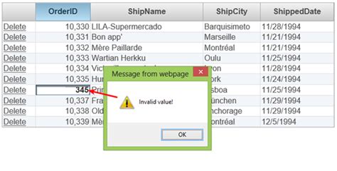 step 3 of 4 data validation before updating componentone gridview
