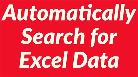 automatically search for excel data display and print