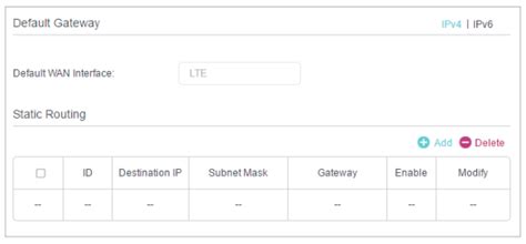 how to create static routes with tp link wireless dual band 4g lte