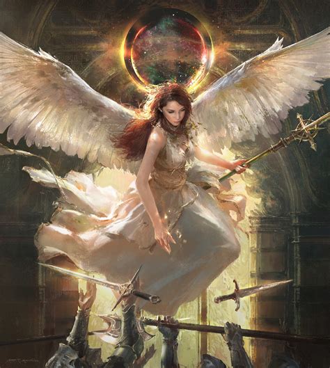 Wallpaper Mazert Young Women Artwork Wings Angel Fantasy Art