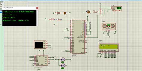 stm32温湿度 超声波 lcd1602结合项目 附proteus仿真程序 stm32 8