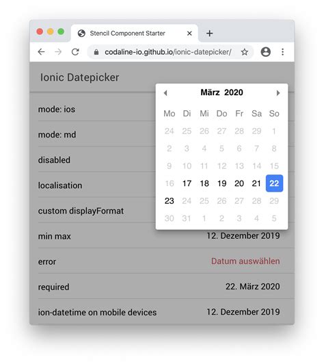 ionic datepicker