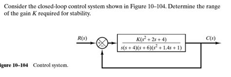 consider the closed loop control system shown below cheggcom images